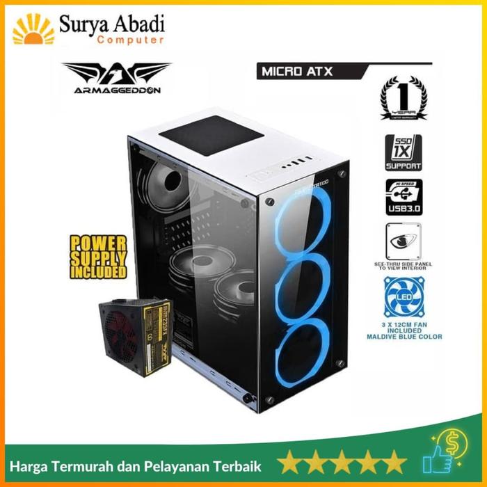 Jual Casing PC Gaming Armaggeddon NIMITZ TR1100 Include PSU 500 Watt ...