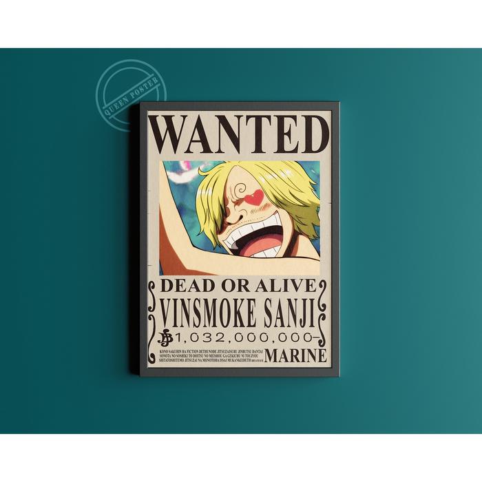 Jual Poster Bounty Vinsmoke Sanji | Poster Bounty One Piece | Wall ...