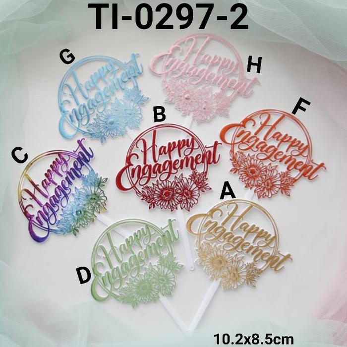 Jual GR-TI-0297 Cake topper tulisan kue tart happy engagement - TI-0297 ...