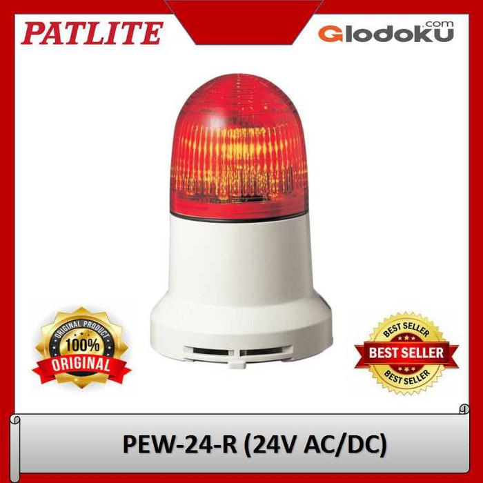 Jual PATLITE LAMP FLASHING LIGHT PEW-24-R (24V AC/DC) WITHOUT BUZZER ...