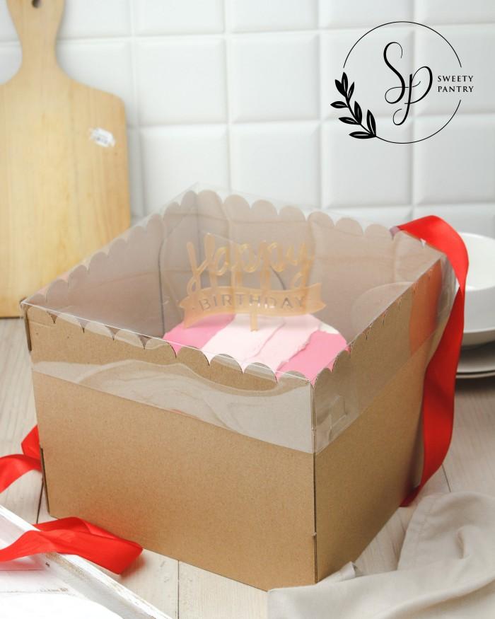 Jual kt wavy 25 tinggi dus box puding packaging kotak kue wavy window ...