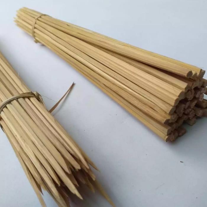 Jual 1 Ikat Isi 30 S/d 35 Tusuk Sate Bulat/gepeng Bambu/tusukan Khas ...