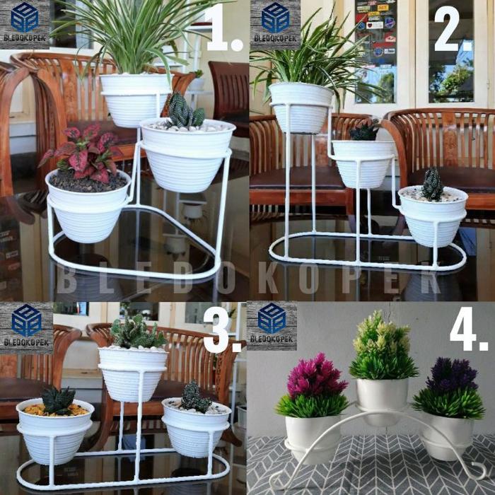 Jual Ready Rak Tempat Pot Bunga Susun Standing Pot Tempat Tanaman Besi ...