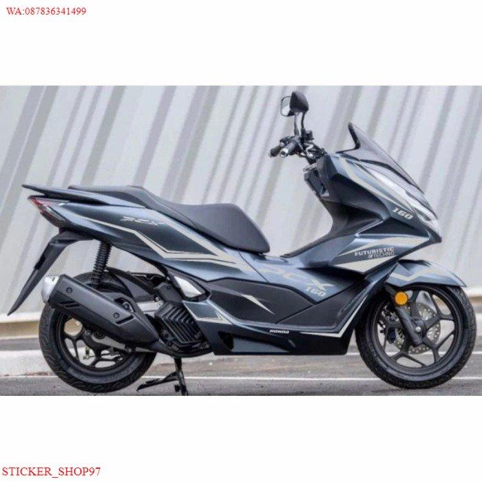 Jual Striping Cutting Sticker Honda NEW PCX 160 Grey Grafis Putih - Kab ...