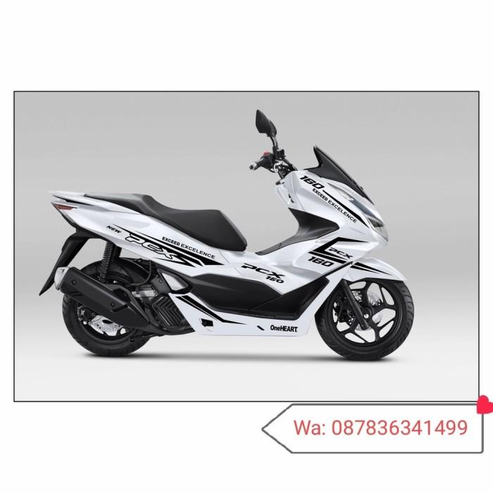 Jual sticker pcx 160 cutting sticker pcx 160 body putih sporty - Hitam ...