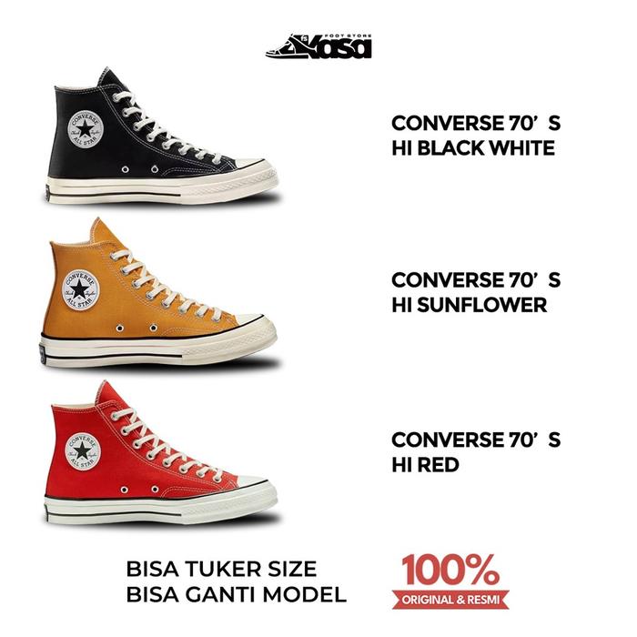 Jual ORIGINAL RESMI PT MAP Converse 70 S 70s High Black White Sunflower ...