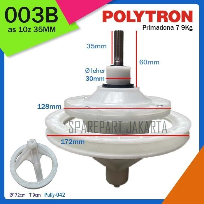 Jual GEARBOX Mesin Cuci Polytron 9357 9366 10Z 35mm pully ⌀ 17.2cm ...