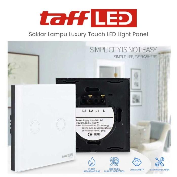 Jual Saklar Lampu Luxury Touch Screen Layar Sentuh LED Light 1/2/3 ...