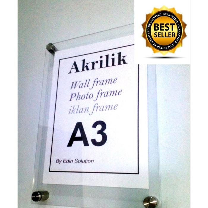 Jual Display Akrilik Dinding Tempel A3 Wall Frame Acrylic Poster A3 di ...