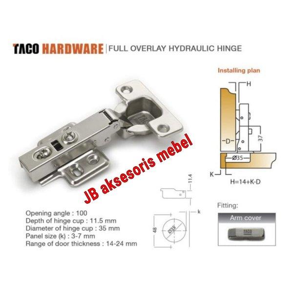 Jual ENGSEL SENDOK HIDROLIS LURUS TACO - ENGSEL PINTU LEMARI SLOW ...