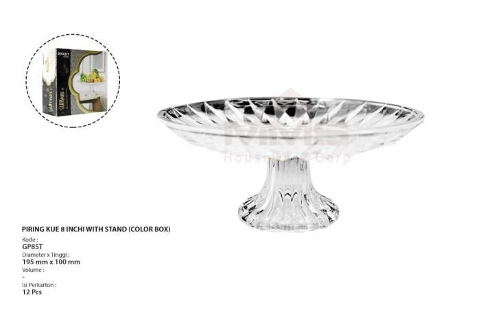 Jual MMS Piring Buah Kue With Stand Piring Kue Kaca 8 Inch GP8ST - Jakarta Pusat - TOKO WALIYAH ...