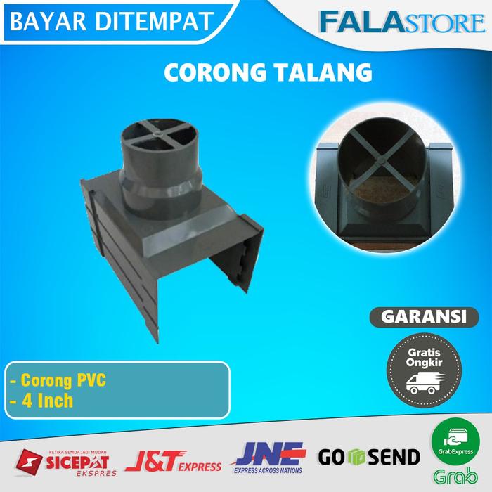 Jual Corong Talang Kotak Persegi 4 Inch Pipa PVC Lubang Pembuangan Air ...