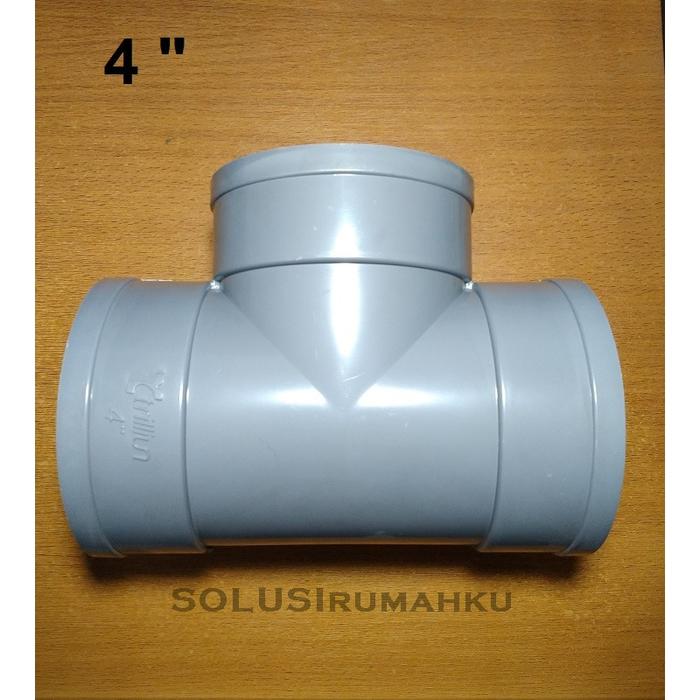 Jual Tee PVC D 4 inch Sambungan Fitting Pipa PVC T 4 inci cabang 3 EMPAT In - Jakarta Barat ...