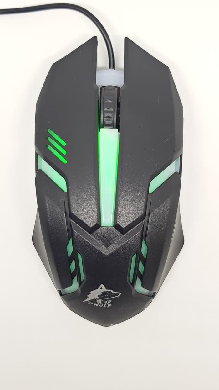 Jual MOUSE GAMING LED T-WOLF V1 (7 LAMPU) / MOUSE GAMING TWOLF MURAH ...