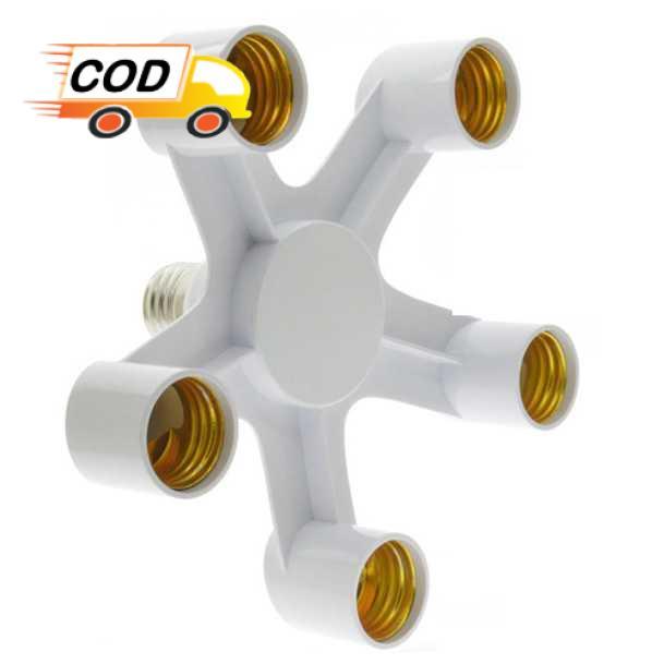 Jual Fitting Lampu 5 Bohlam Socket E27 LED Cabang Muat Penerangan ...