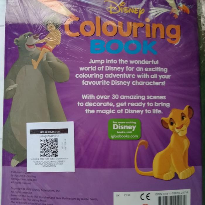 Jual 🔰 Coloring book Disney : buku mewarnai anak import segel - Kota ...