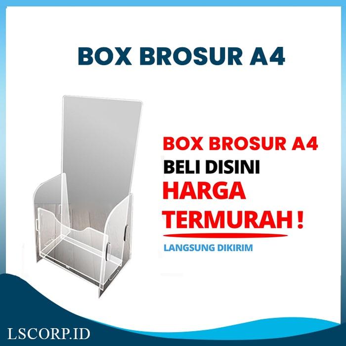 Jual Box Brosur Akrilik A4 2mm Rak Tempat Brochure Meja Acrylic-Model ...