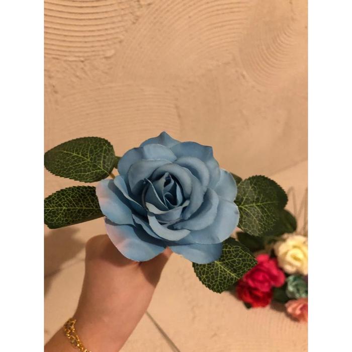 Jual Bunga Mawar imitasi Tangkai Ecer kelopak 6-7cm - blue - Kab ...