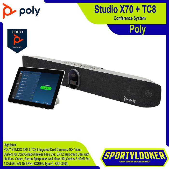 Jual POLY Polycom Studio X70 with TC8 VCon Wireless Presentation System ...