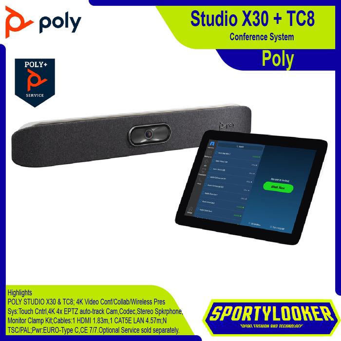 Jual POLY Polycom Studio X30 with TC8 VCon Wireless Presentation System - Kota Depok ...