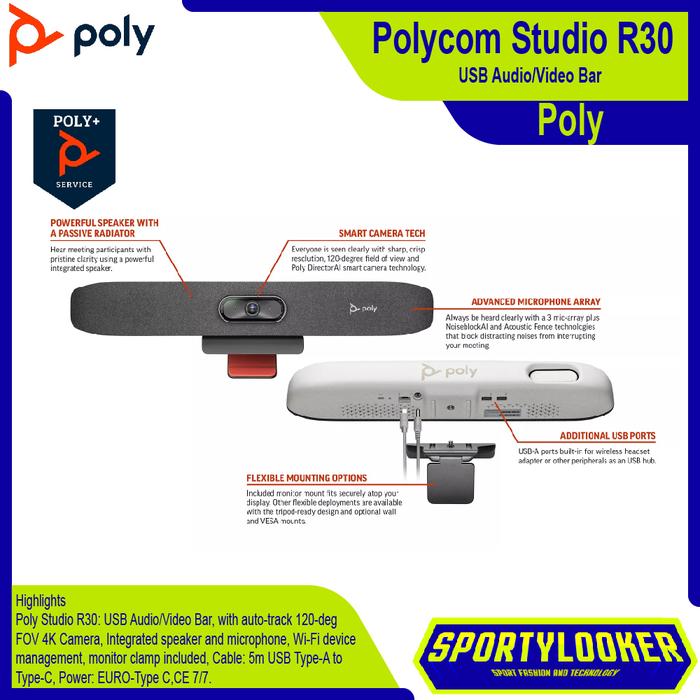 Jual POLY Polycom Studio R30 USB Audio Video bar - Kota Depok ...
