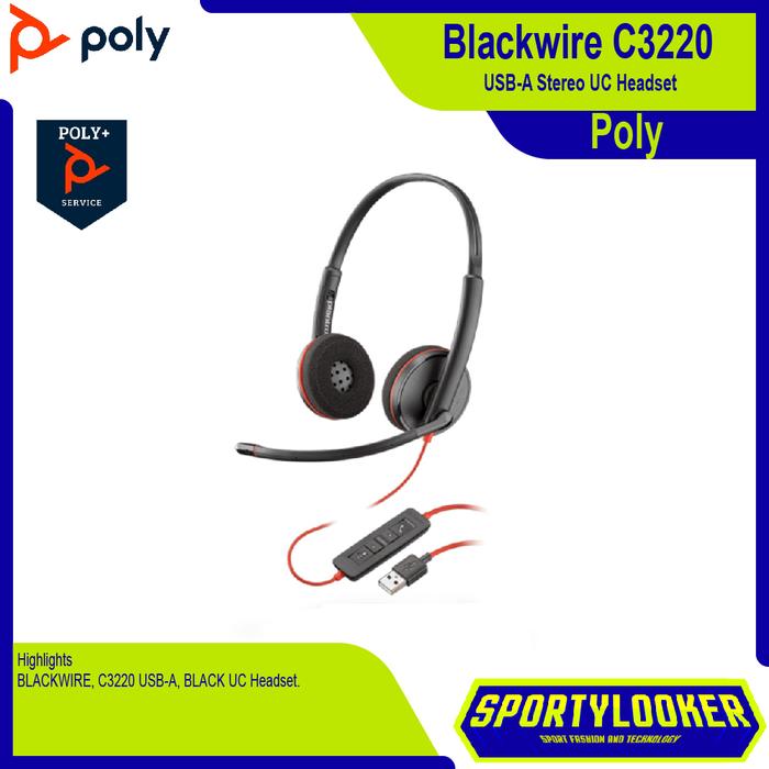 Jual POLY Plantronics Blackwire 3220 / C3220 USB Type A Headset - Kota ...