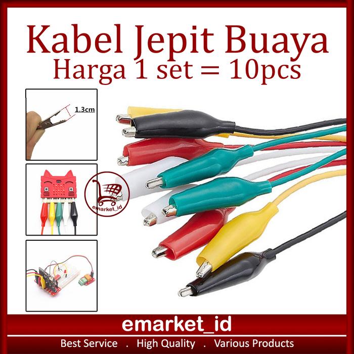 Jual Kabel Jepit Buaya Aki Accu 50cm 10pcs 5warna / Lombok Penjepit ...