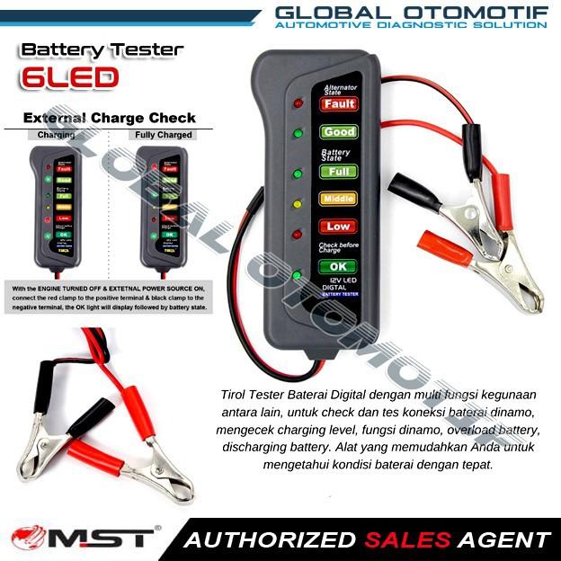Jual Battery Tester Tester Aki Tester Baterai Digital 12V 6 LED ...
