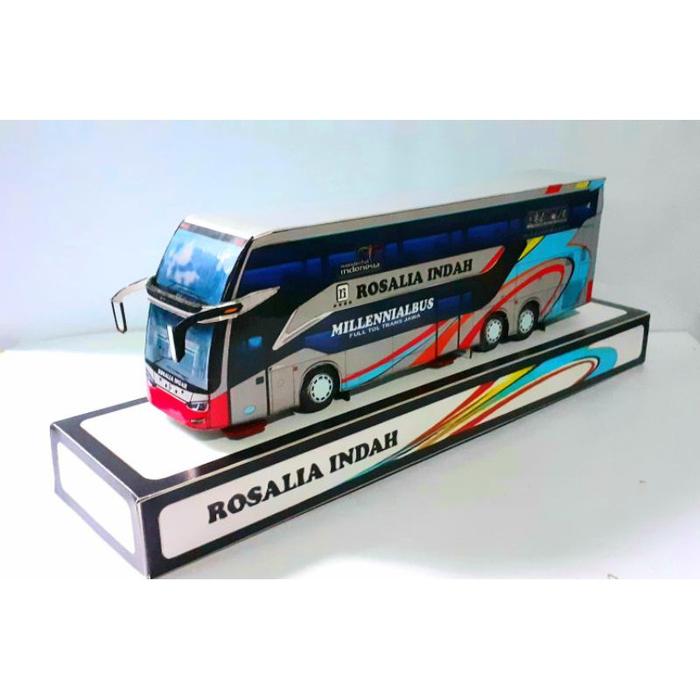 Jual Miniatur Papercraft Bus ROSALIA INDAH. SDDDoubel Decker ...