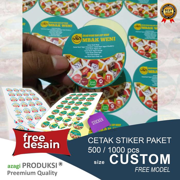 Jual STIKER LABEL KEMASAN CETAK GRATIS CUTTING POLA BULAT 5X5 GRATIS ...