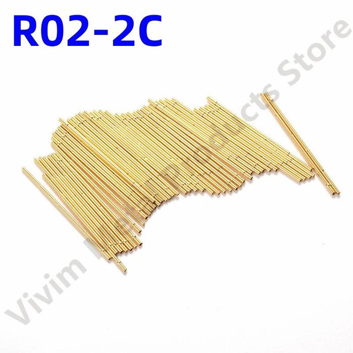 Jual 100pcs R02-2C Spring Test Probe Test Pin Pogo Pin Receptacle ...