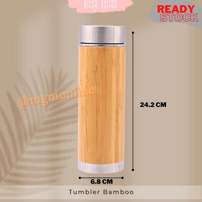 Jual Tumbler COMBAT stainless bamboo 500ml botol air bambu vaccum flask ...