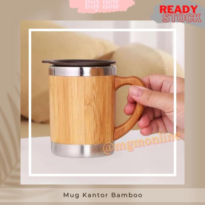 Jual Mug Kantor stainless bamboo 400ml gelas air bambu - Jakarta Barat ...