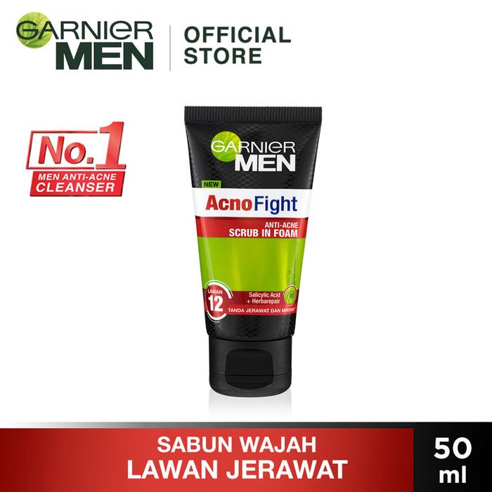 Jual GARNIER MEN Acno Fight Facial Cleanser Anti-Acne Scrub in Foam 50 ml - Kab. Tangerang ...