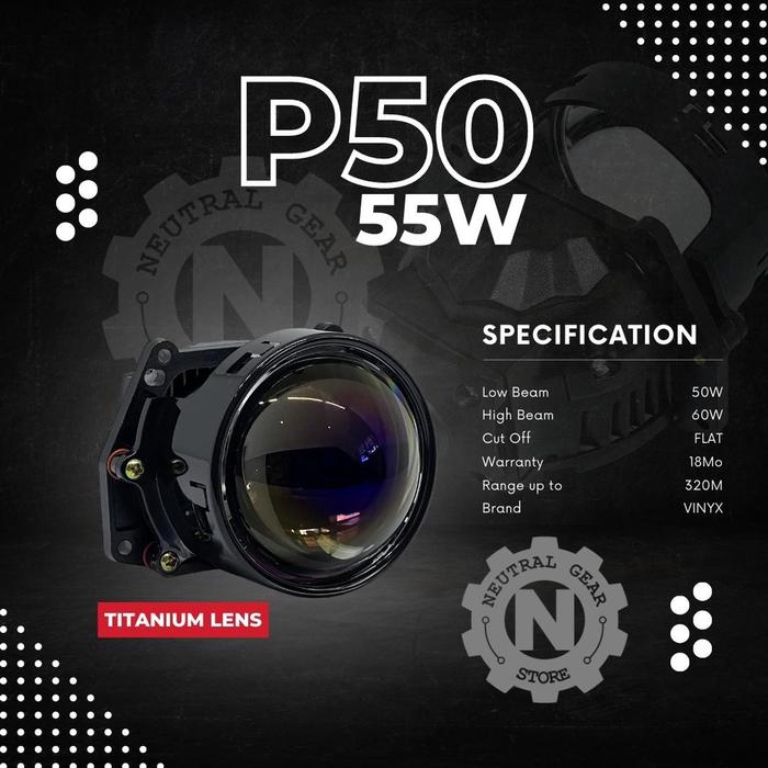 Jual BILED VYNIX P50 TITANIUM Lens 55w Motor Mobil PNP Projector Projie ...