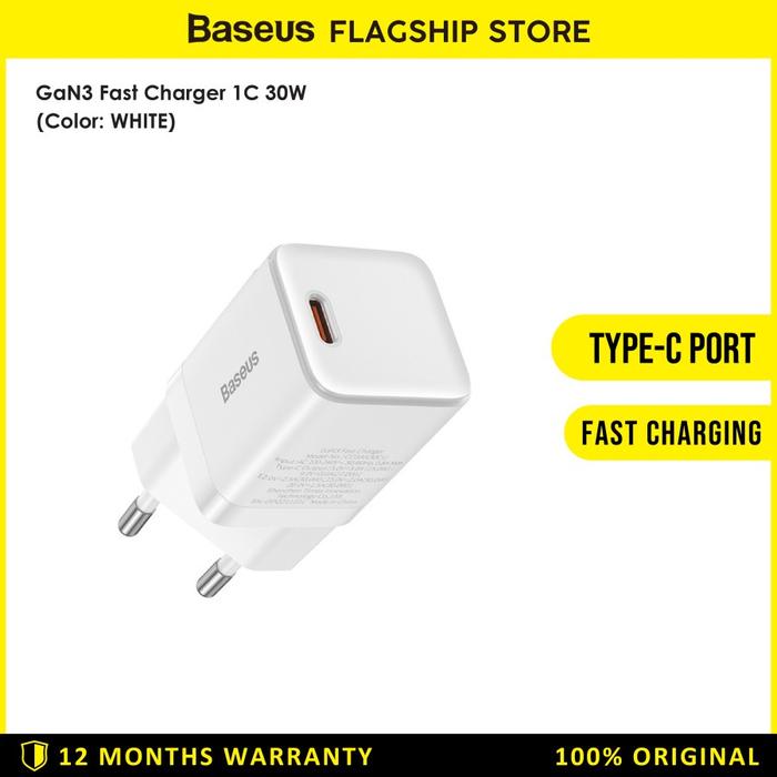 Jual Baseus Original Adaptor Kepala Charger Gan3 30W Type C Fast ...