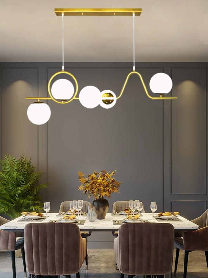 Jual Lampu gantung ISLAND MODERN GOLD 5 GLASS BALL pendant light Meja ...