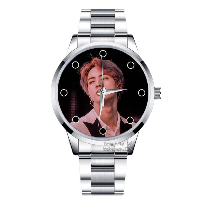 Jual Jam Tangan K-Pop Foto Jin BTS Terlaris Model Terbaru Cewek Tali ...