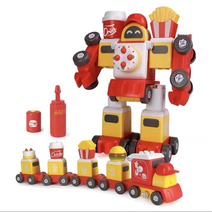 Jual diy duplo alike lego robot train set steam toys balok diy blocks ...