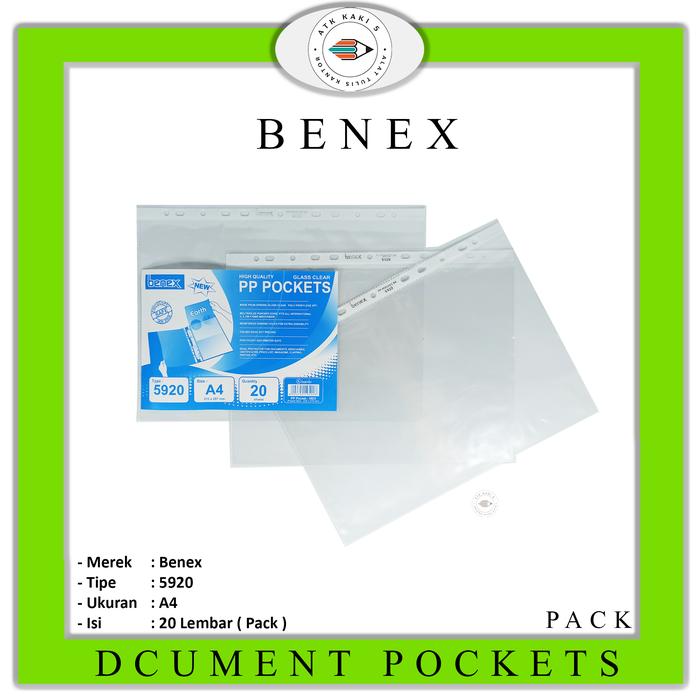 Jual BENEX - Document Pockets 5920 A4 - Penyimpanan Dokumen - Pack ...