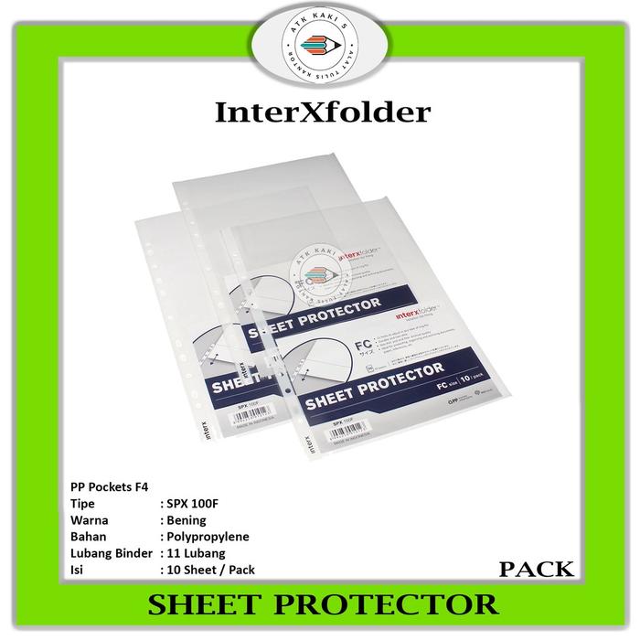 Jual INTER X FOLDER - Sheet Protector / PP Pockets F4 - Pack - Jakarta ...