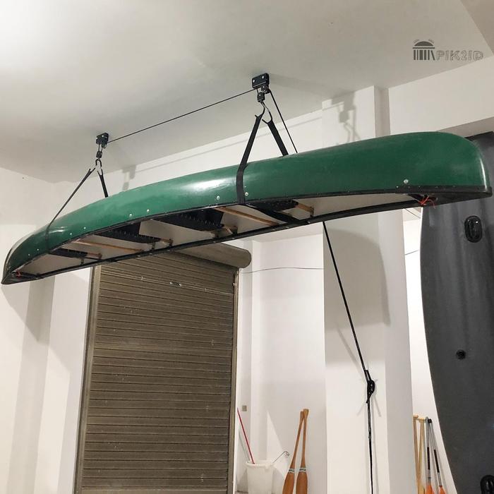 Jual Angkat Kayak Dengan Sistem Katrol Gantung Kayak Rak Plafon Garasi ...