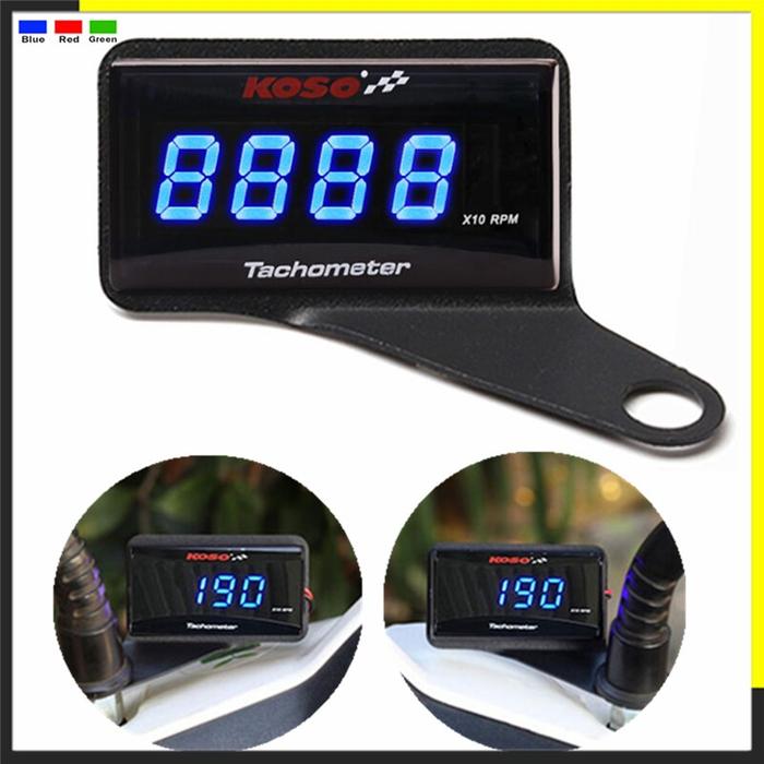 Jual Koso Mini RPM Meter Digital Square LCD Display Engine Tach Hour ...