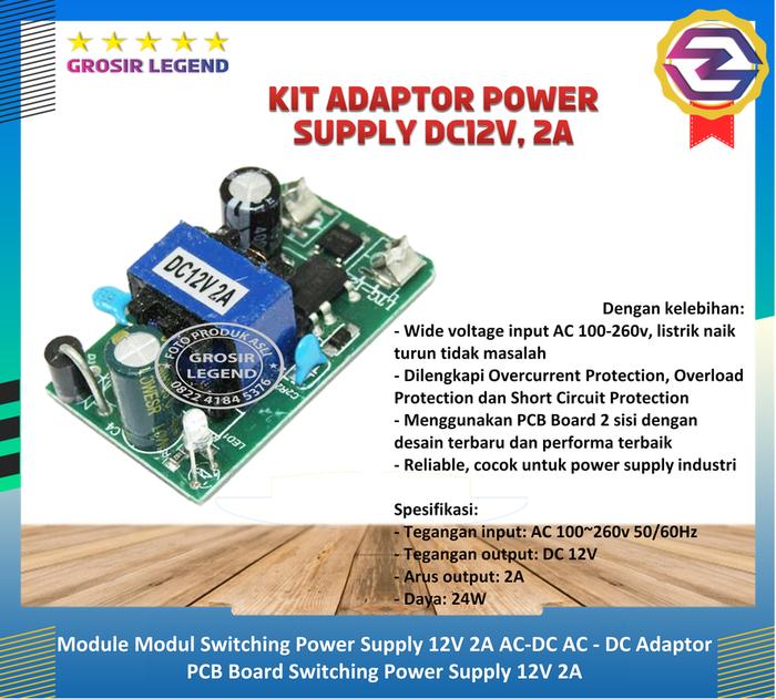 Jual Modul Switching Power Supply 12V 2A Adaptor PCB Board - Kab ...