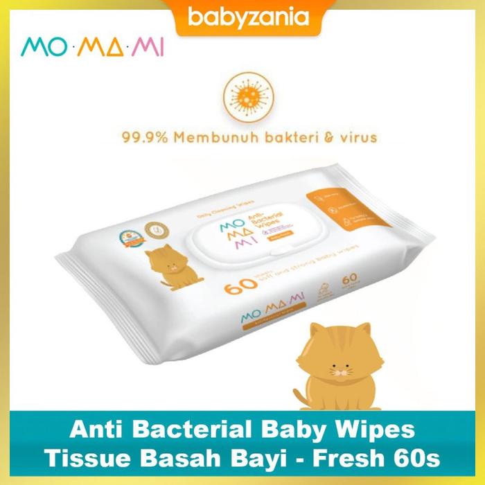 Jual Momami Anti Bacterial Baby Wipes Tissue Basah Bayi - Fresh 60 ...