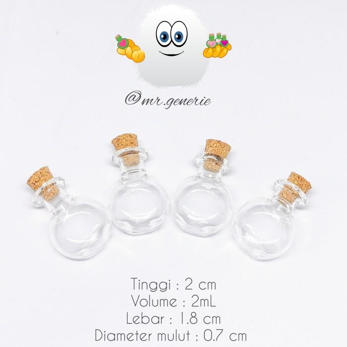Jual Botol kaca tutup gabus kayu / vial parfum mini bulat / bottle ...
