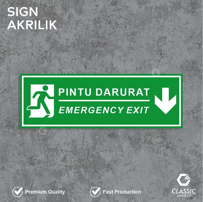 Jual Safety Sign Board Akrilik "Pintu Darurat - Bawah " - Kota Sukabumi ...