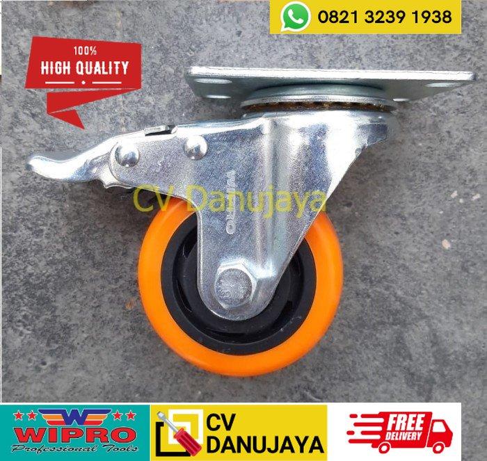 Jual Roda PVC Orange 3inch Hidup + Rem WIPRO 22075B - Kota Surabaya ...