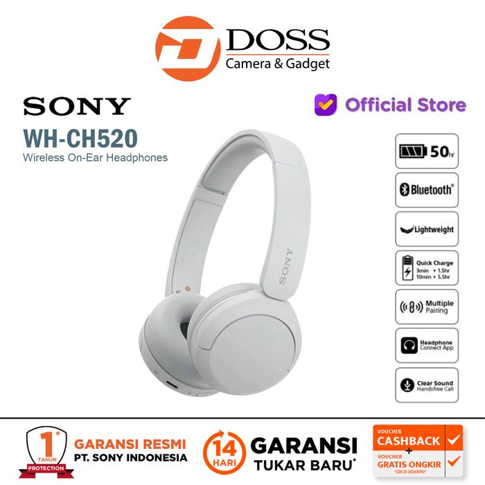 Promo Sony WH-CH520 Wireless Headphone Sony WHCH520 CH 520 Headphones ...