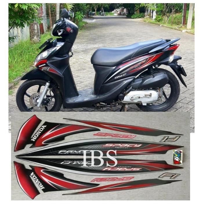 Jual SPACY FI HELM IN HITAM 2011 2012 STRIPING STANDAR HONDA POLET ...